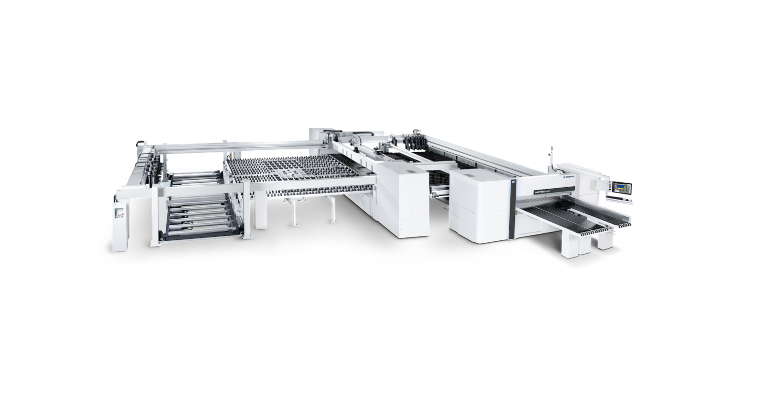 SAWTEQ B-600 opdeelzaag in hoekopstelling - OPTIMAT